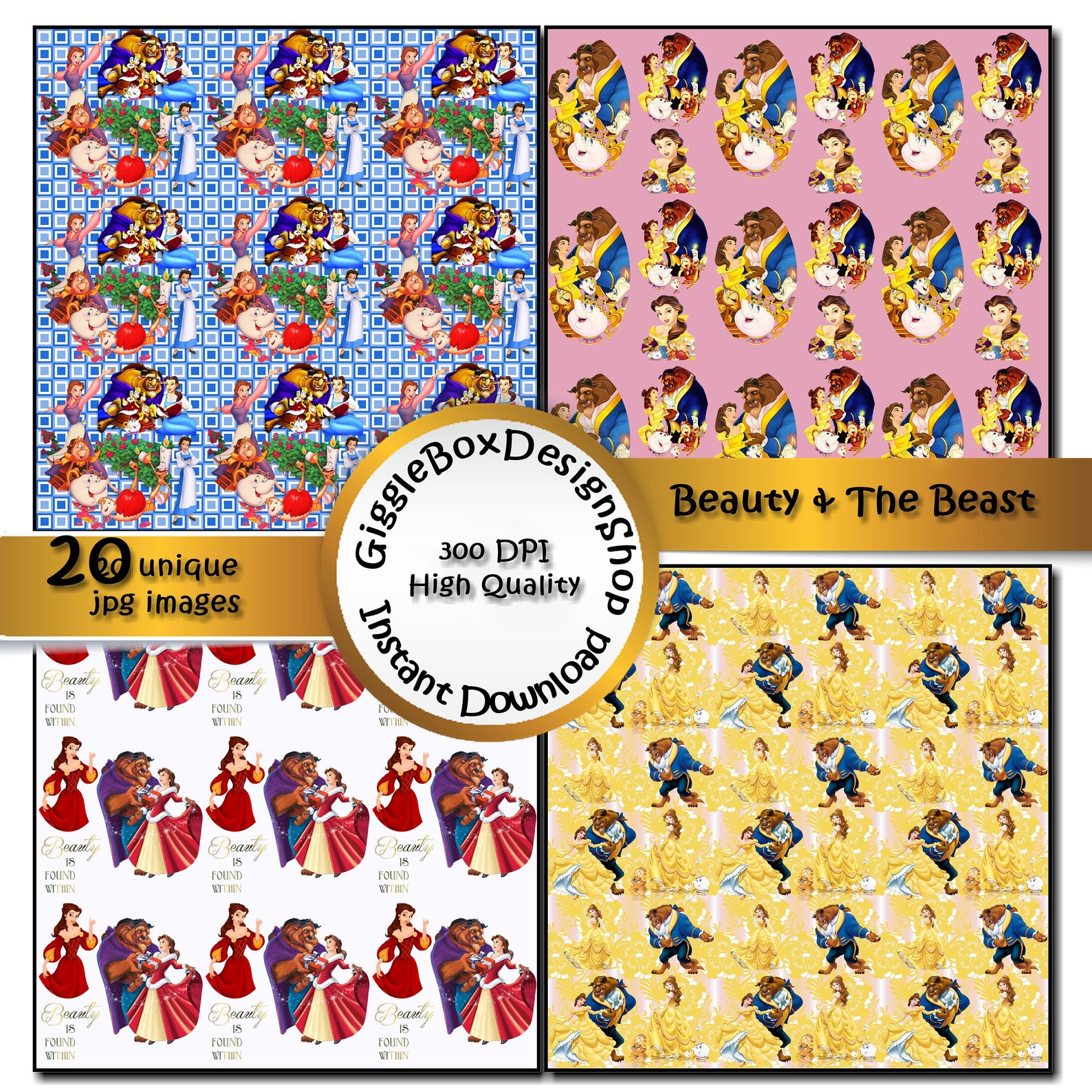 Beauty and the Beast Party Printable Card Makingcardstock - Etsy