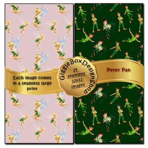 Peter Pan Seamless Party Printable, Stationary, Card Making, Digital ...