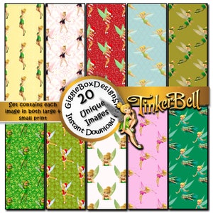 Tinkerbell Seamless Party Printable, Stationary, Cards, Digital Paper ...