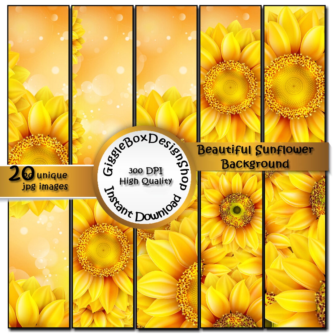Sunflower Digital Paper Pack Card Making Party Printable - Etsy