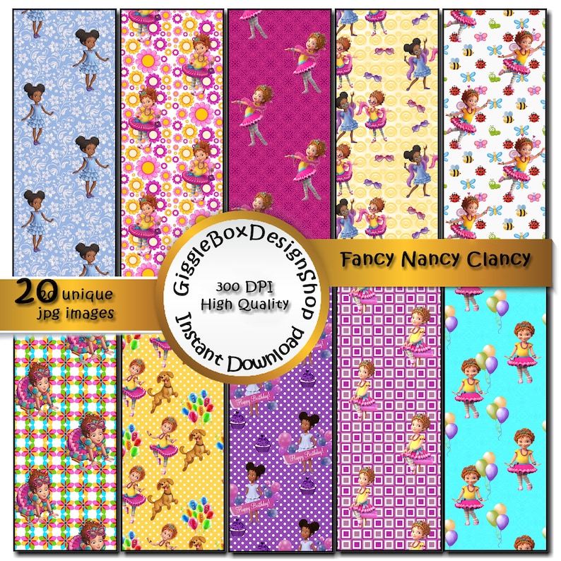 Fancy Nancy Clancy Party Printable Stationary Card Making | Etsy