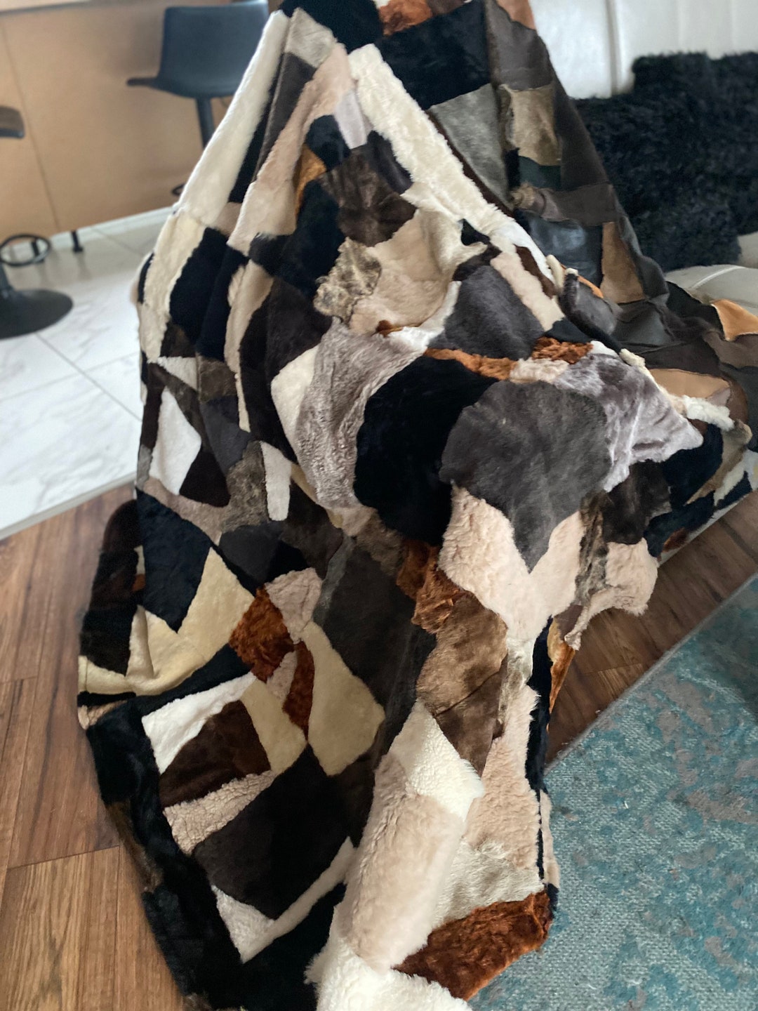 Hand Made Genuine Sheepskin Throw , Sheepskin Throw , Throw Fur Blanket ...