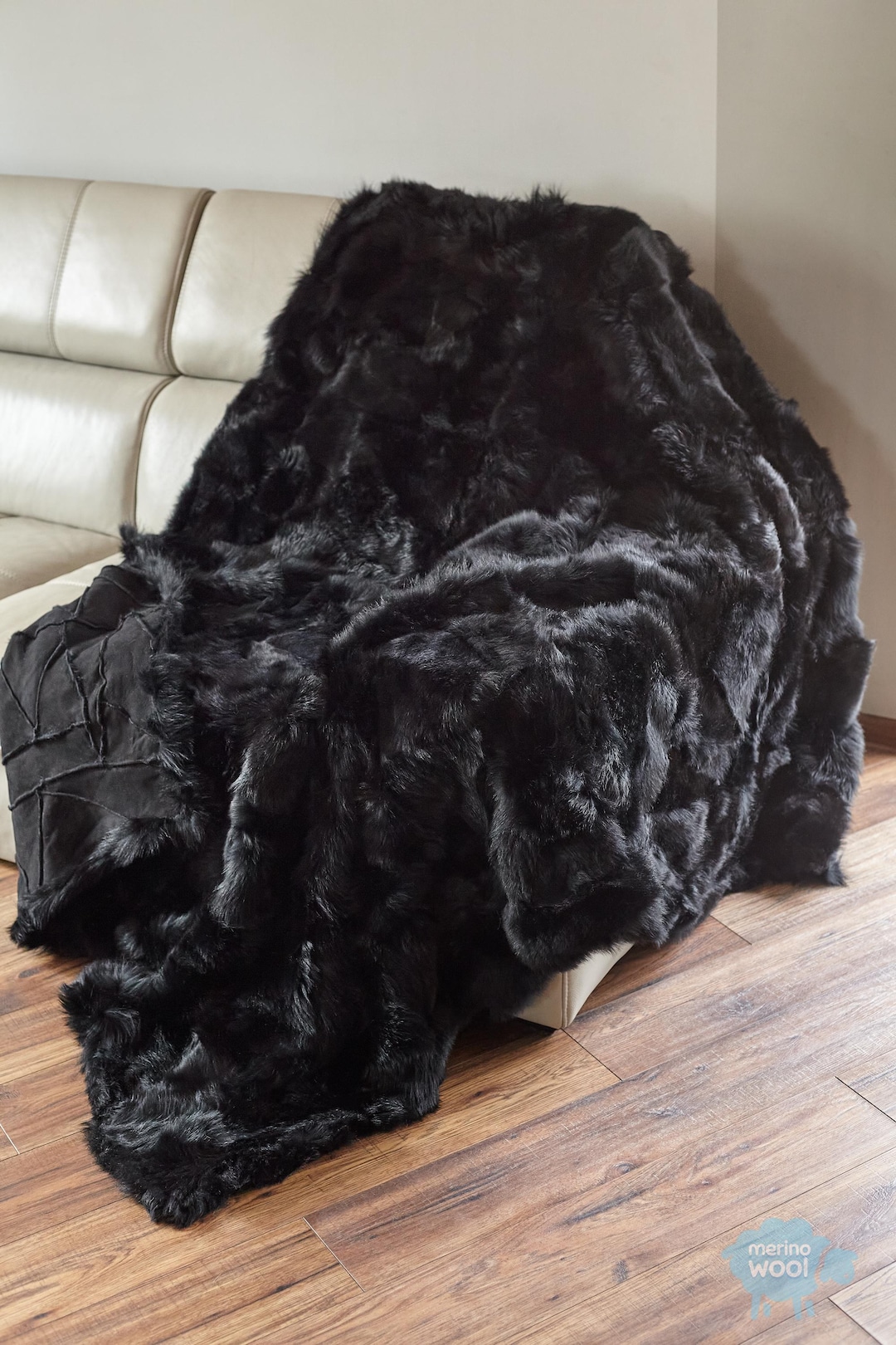 Handmade Toscana Sheepskin Throw Blanket: Natural Sheep Fur Rug 160 ...