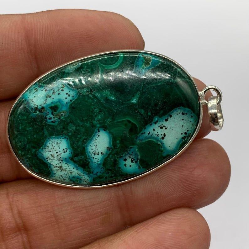 Azurite Malachite Pendent, Natural Azurite Malachite Gemstone Handmade ...