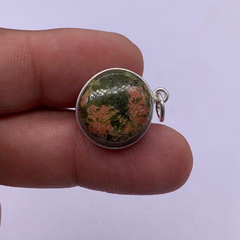 Colgante unakite, piedra preciosa natural unakite joyería hecha a mano ...