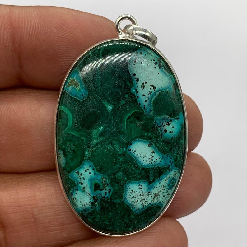 Azurite Malachite Pendent, Natural Azurite Malachite Gemstone Handmade ...