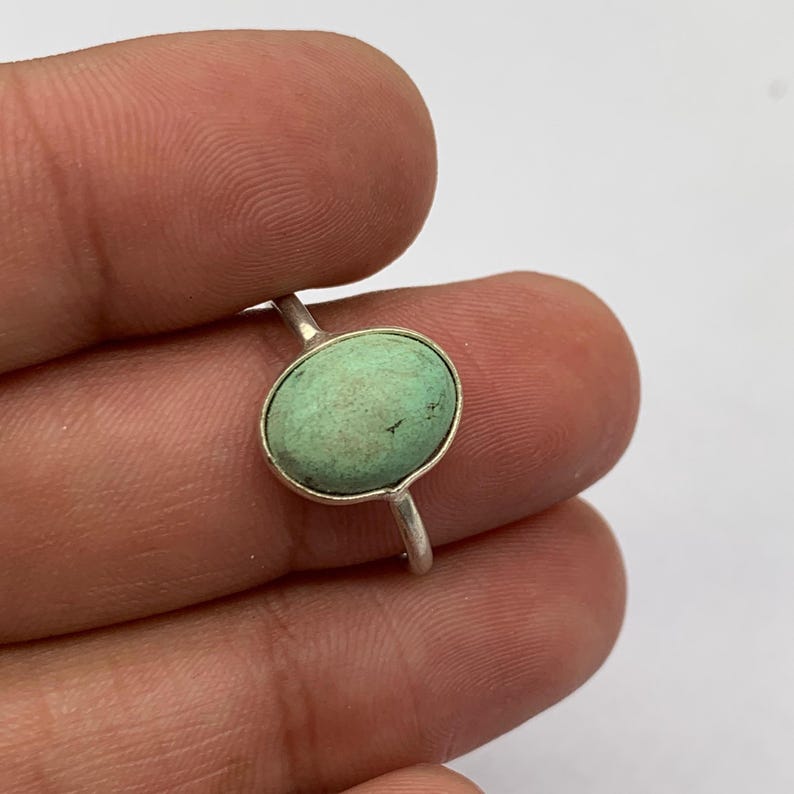Turquoise Ring: Handmade Sterling Silver Gemstone Jewelry, US Size 7 - Etsy