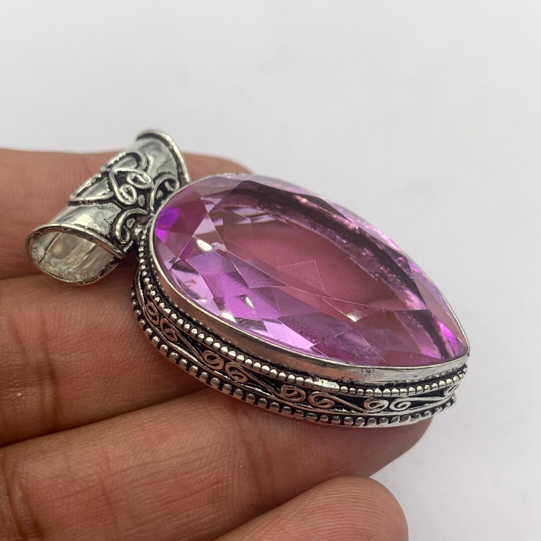 Ruby Lite Pendent, Natural Ruby Lite Gemstone Handmade Jewelry .925 ...