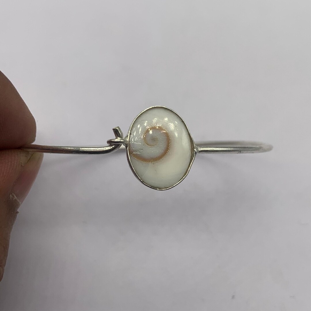 Shiva Eye Shell Bangle, Natural Shiva Eye Shell Gemstones Handmade ...