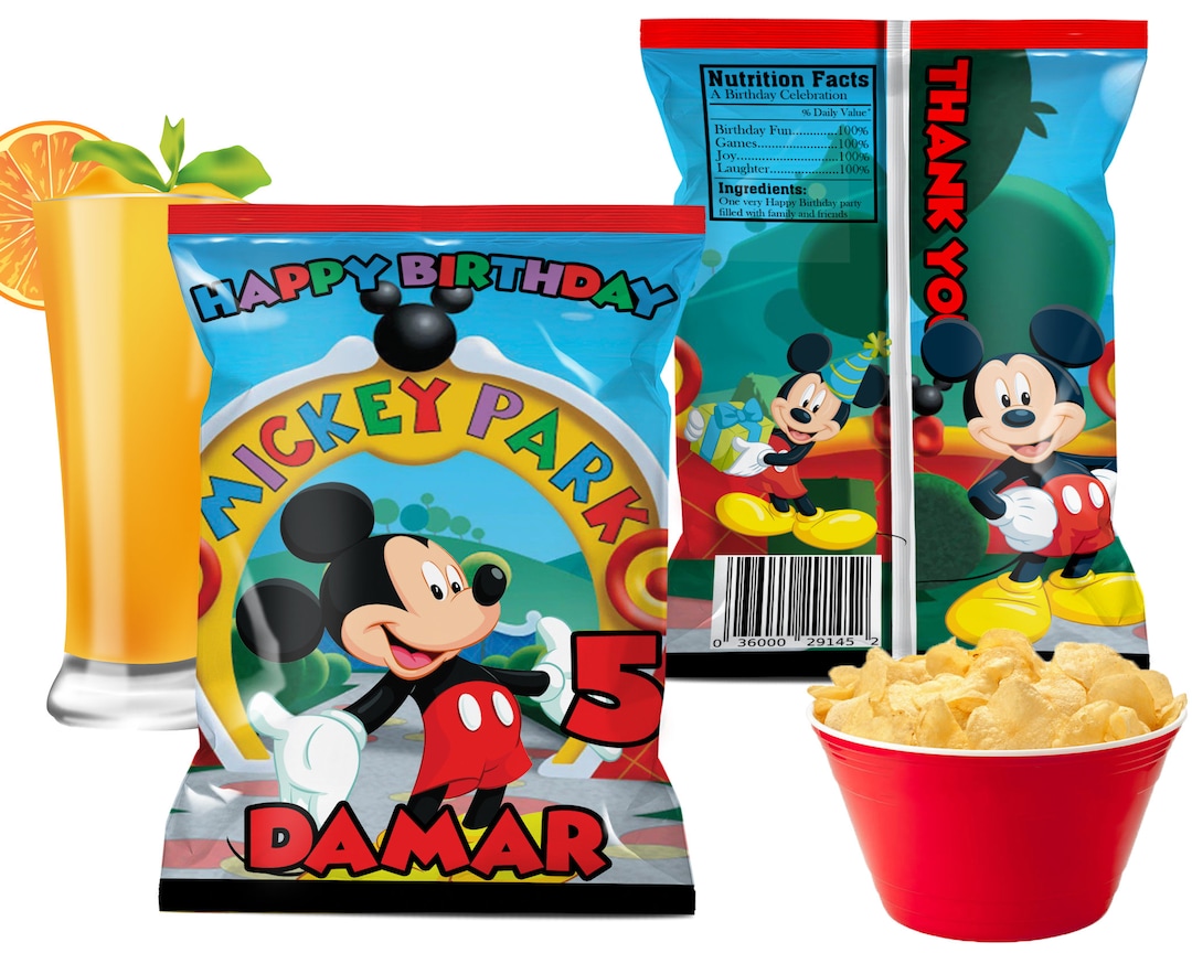 Mickey Mouse Chip Bag Label - Mickey Mouse Birthday Party Printable ...