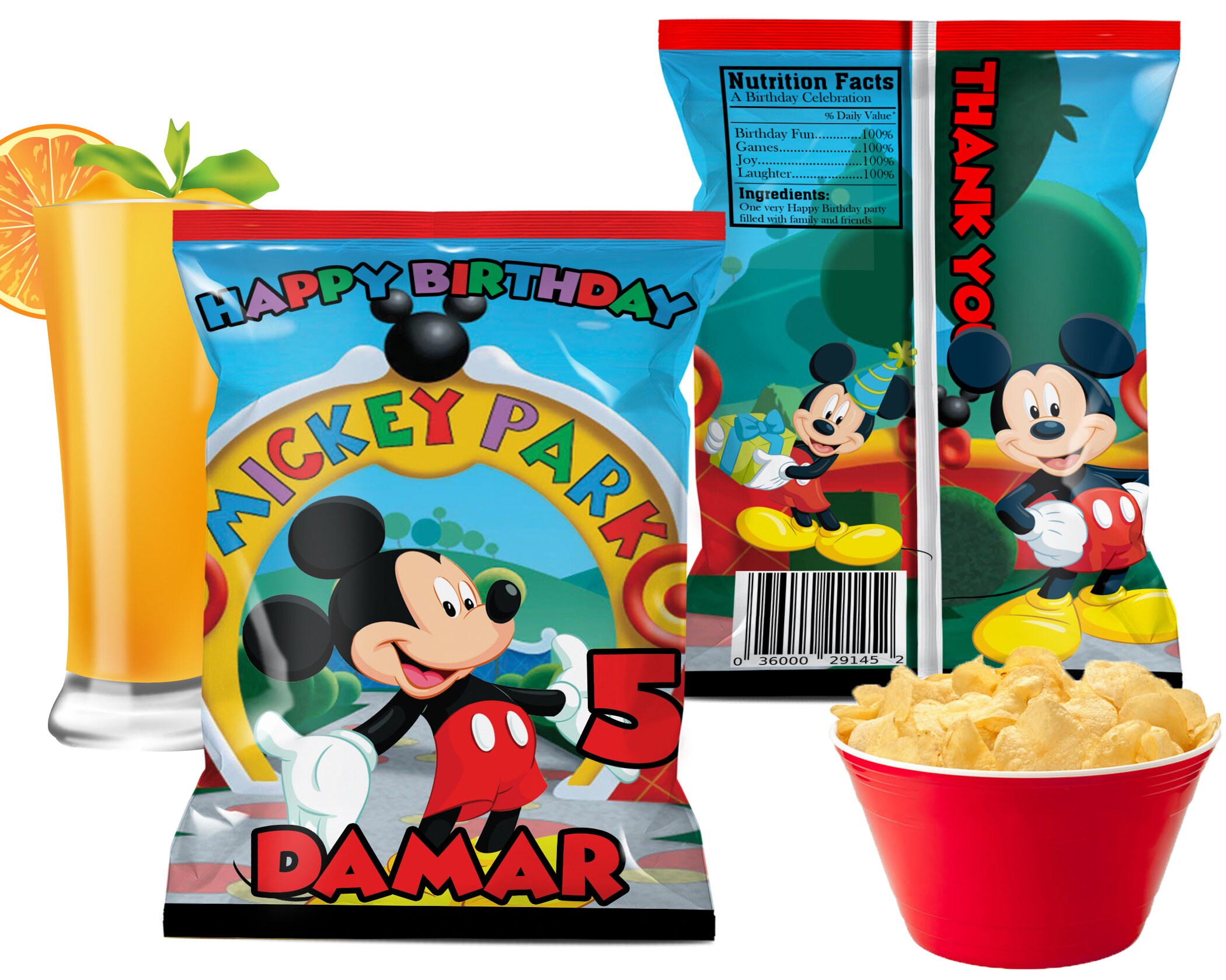 Mickey Mouse Chip Bag Label - Mickey Mouse Birthday Party Printable ...