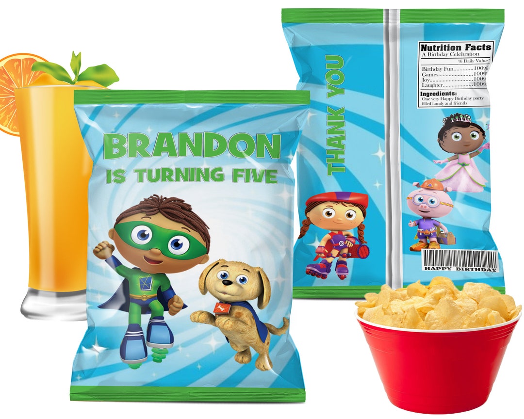 Super Why Chip Bag Label - Super Why Birthday Party Printable - Super ...