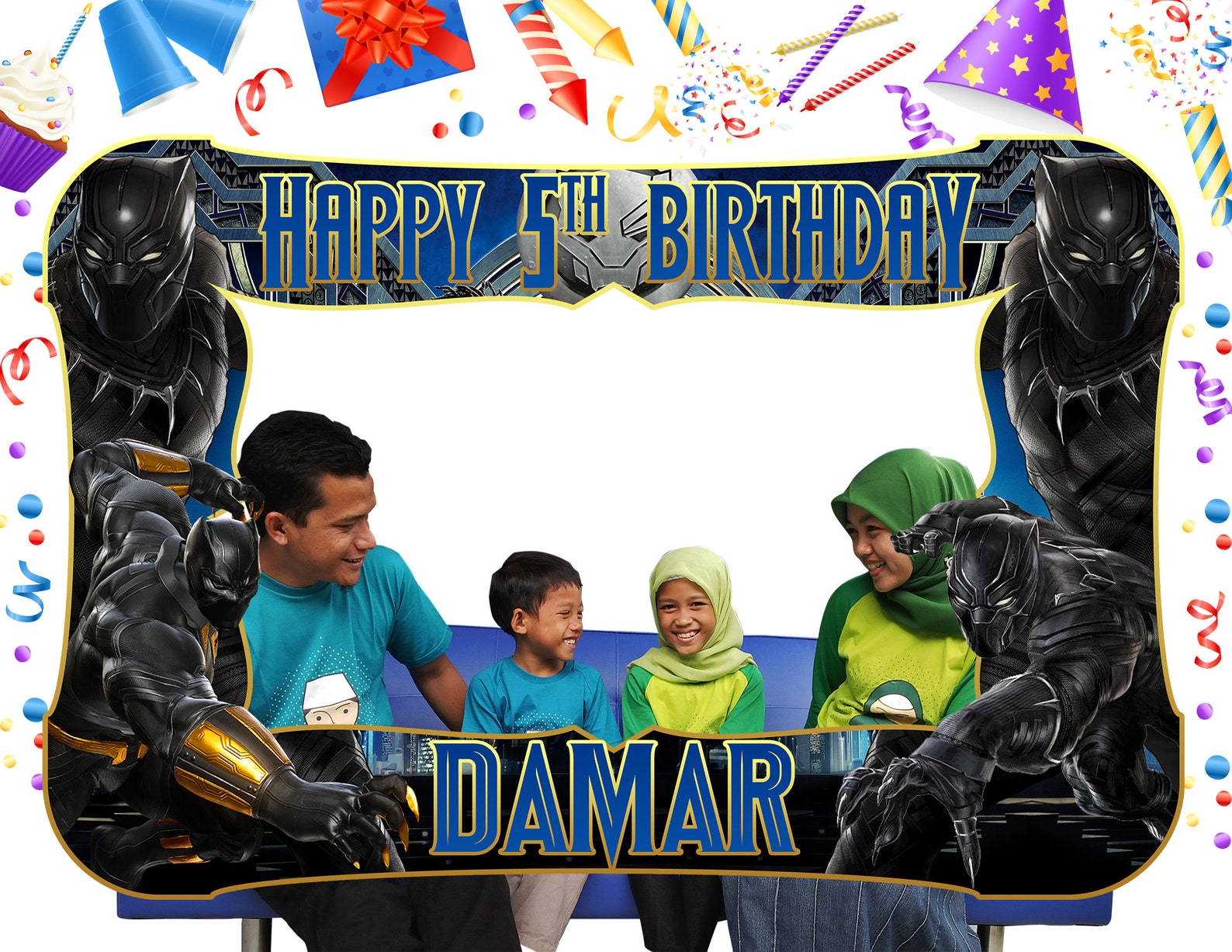 Black Panther Photo Booth Frame - Black Panther Birthday Frame - Black ...