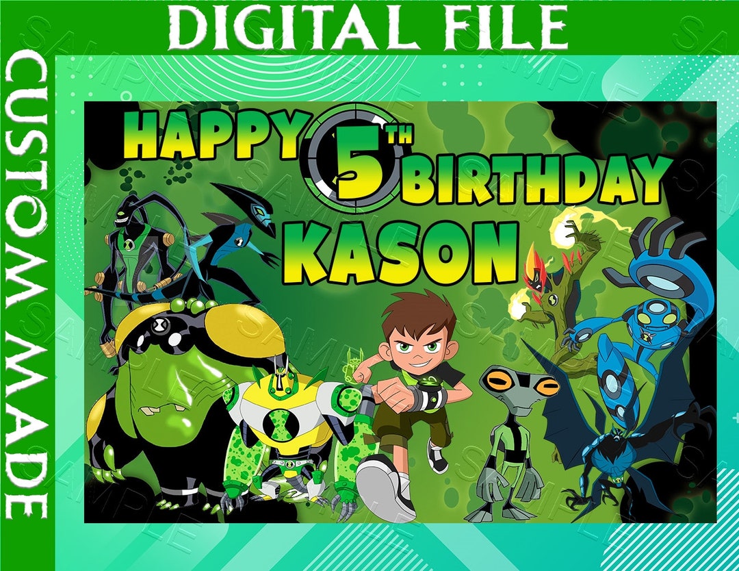 Ben 10 Backdrop Birthday - Ben 10 Backdrop Banner - Ben 10 Birthday - Ben 10 Party - Ben 10 ...