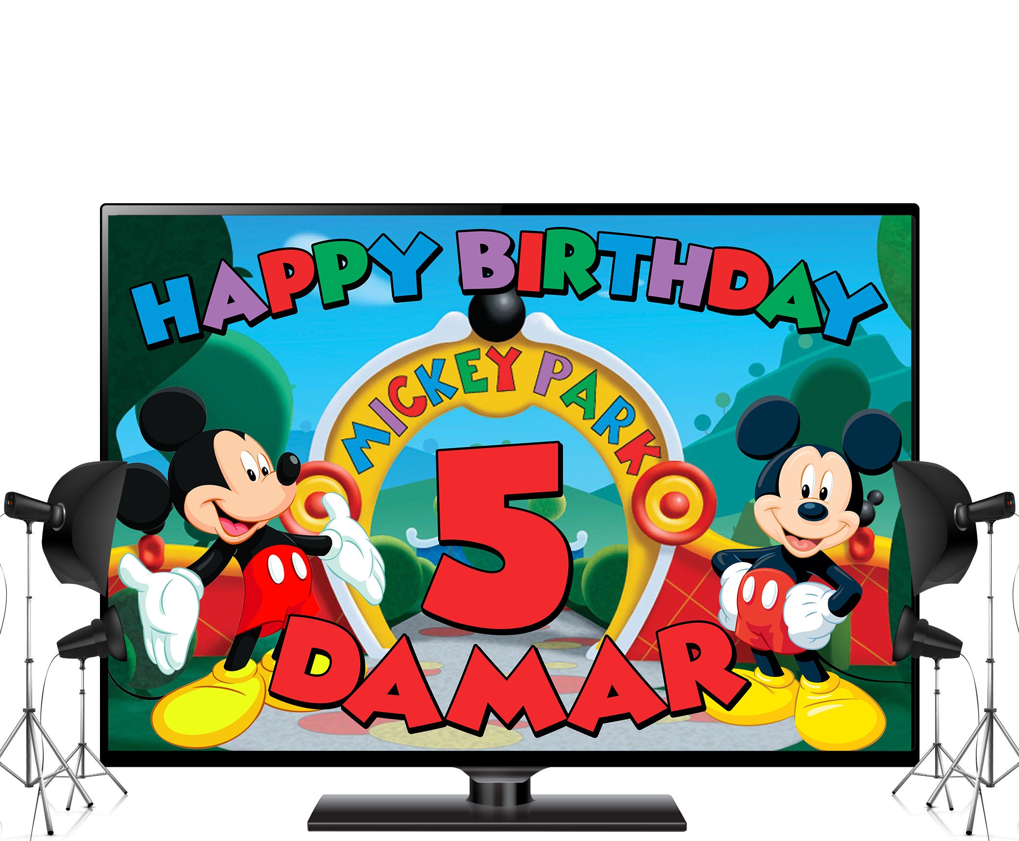 Mickey Mouse Backdrop Birthday - Mickey Mouse Backdrop Banner - Mickey ...