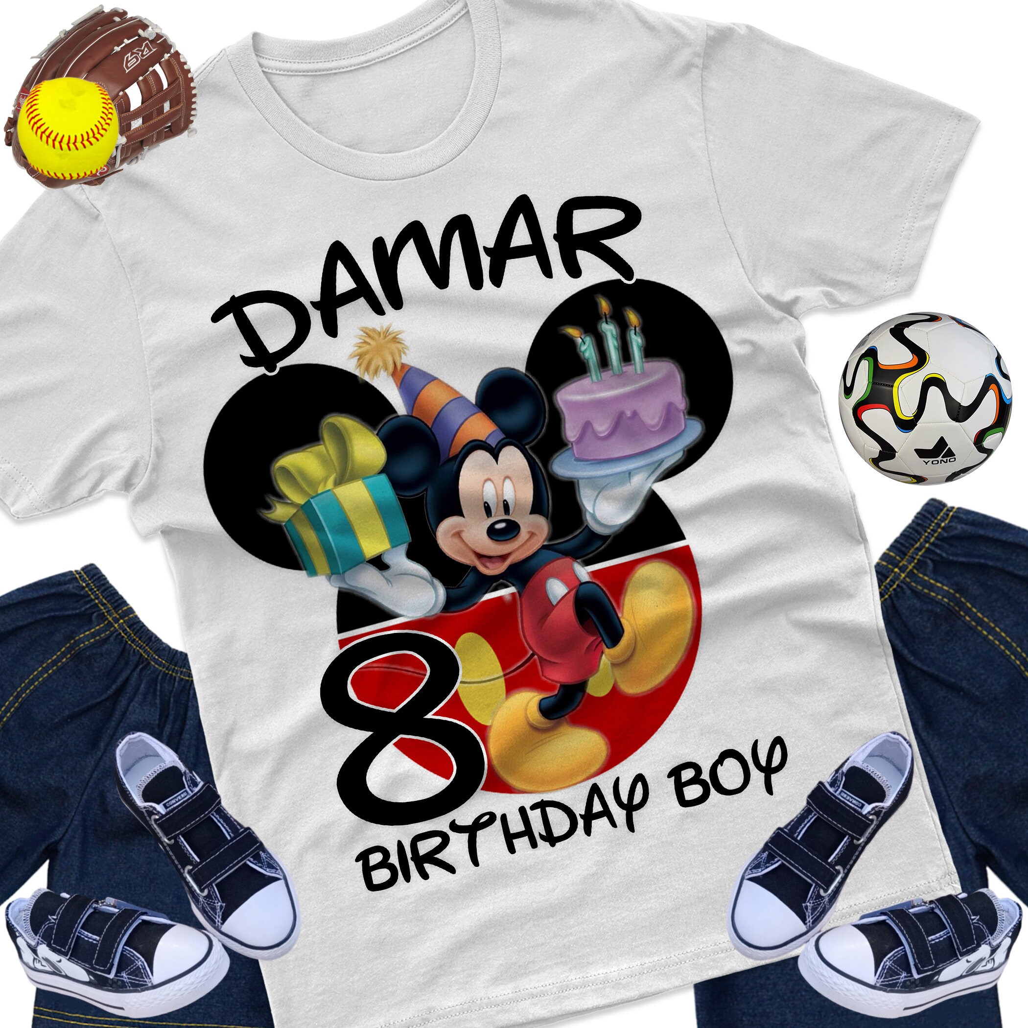 Mickey Mouse Birthday Iron on Transfer - Mickey Mouse Birthday Shirt ...