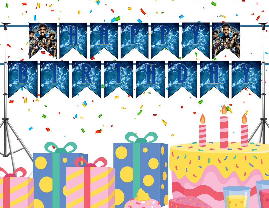 Black Panther Banner - Black Panther Backdrop - Black Panther Birthday ...