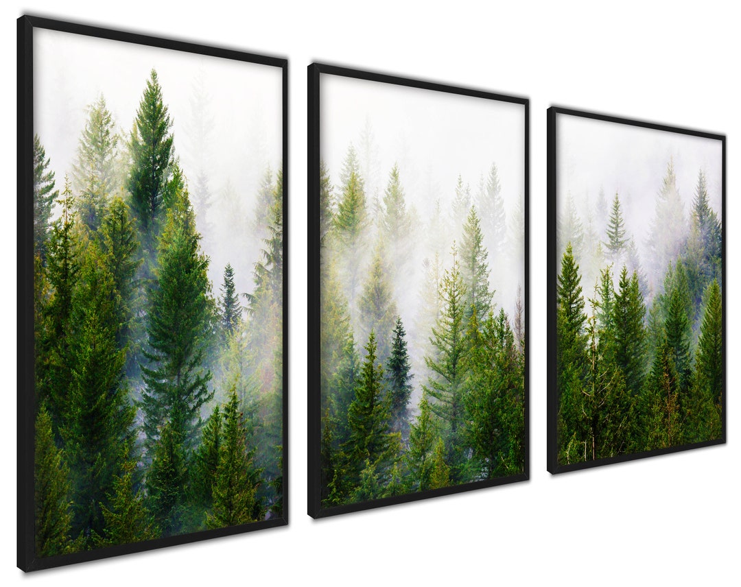 3er Set Walddrucke Wald Poster 3er Set Nebel Wald Poster - Etsy.de