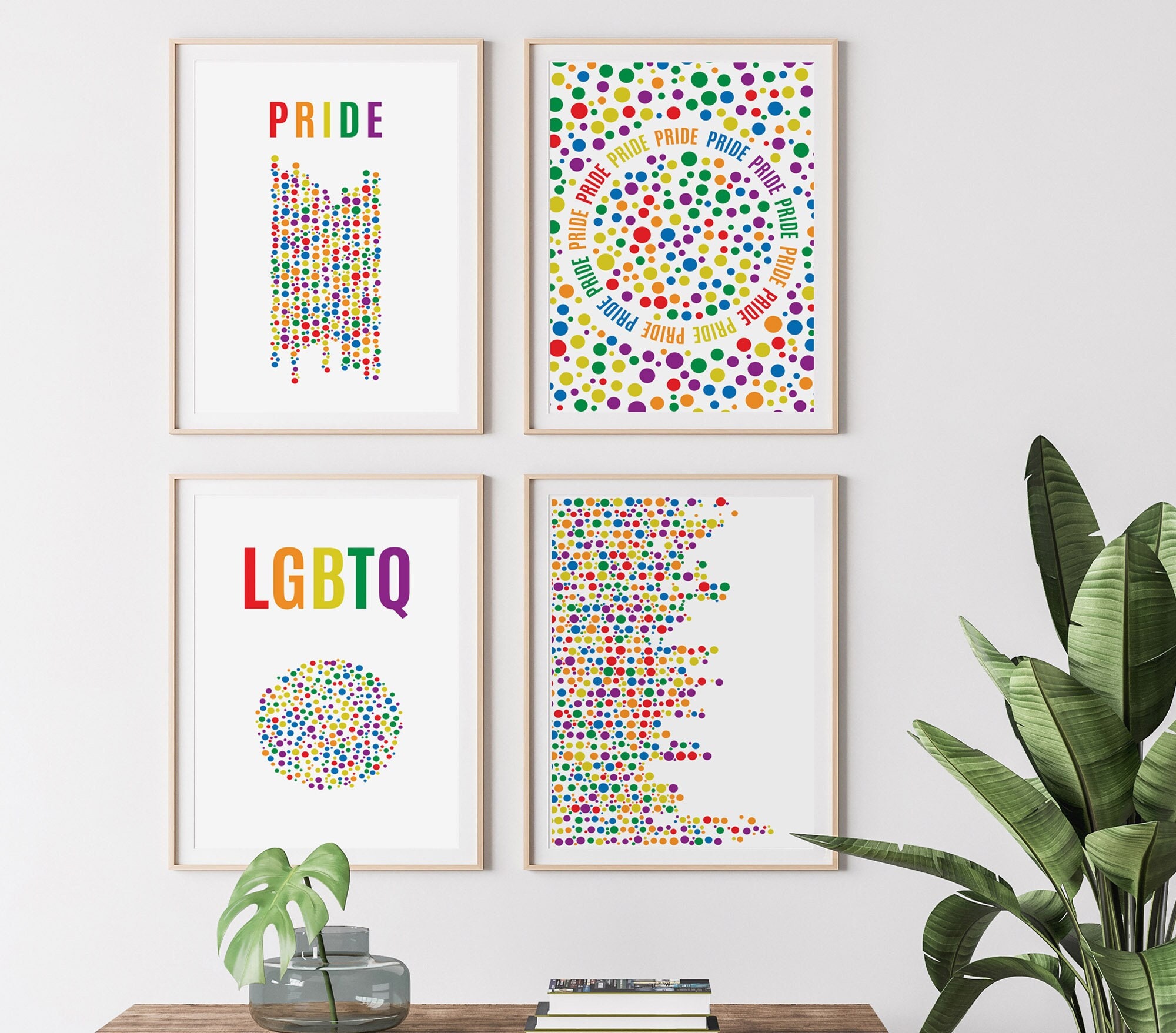 LGBTQ Pride Poster Set Printable 4 Digital Download Love - Etsy