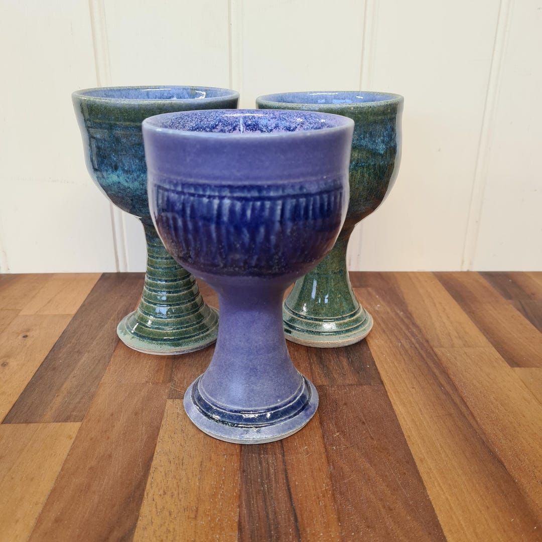 Studio Pottery Goblet. Ceramic Wine Goblet. Pottery Chalice. Drinking ...