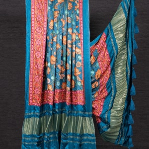 Designer Floral Print Dupatta for Women Gaji Silk Dupatta for - Etsy