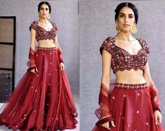 Maroon Indian Dress Bridal - Etsy