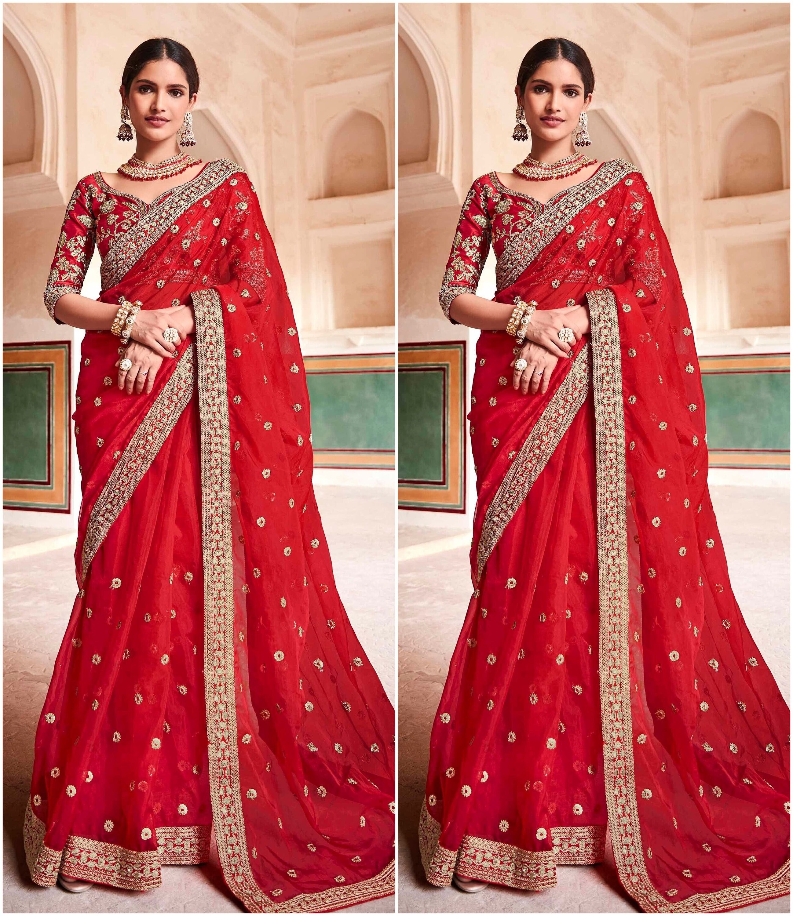 Modern Sari Red