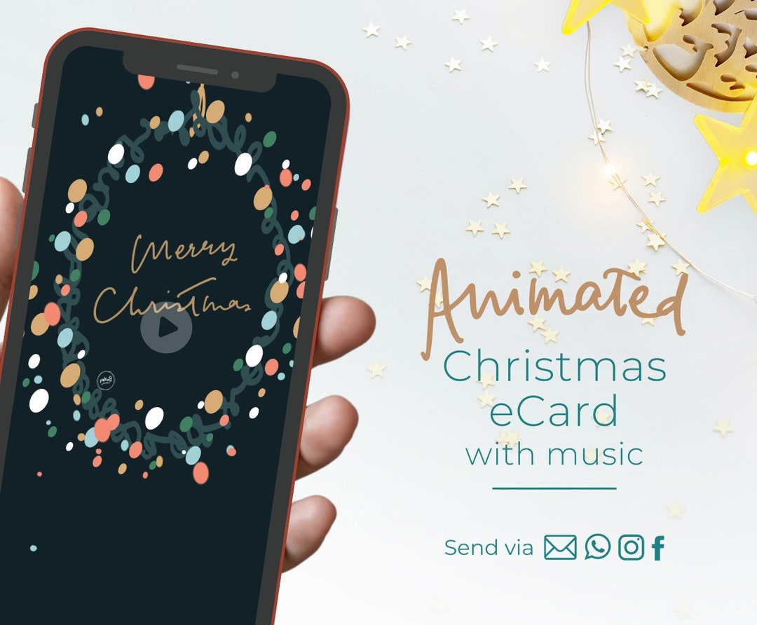 ANIMATED Christmas Ecard, Christmas Wreath Digital Video Card With ...