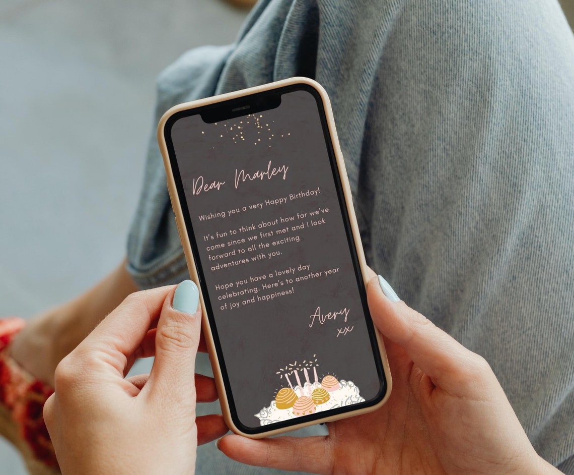 Personalized Animated Birthday Card for Mobile Phone, Editable Birthday ...