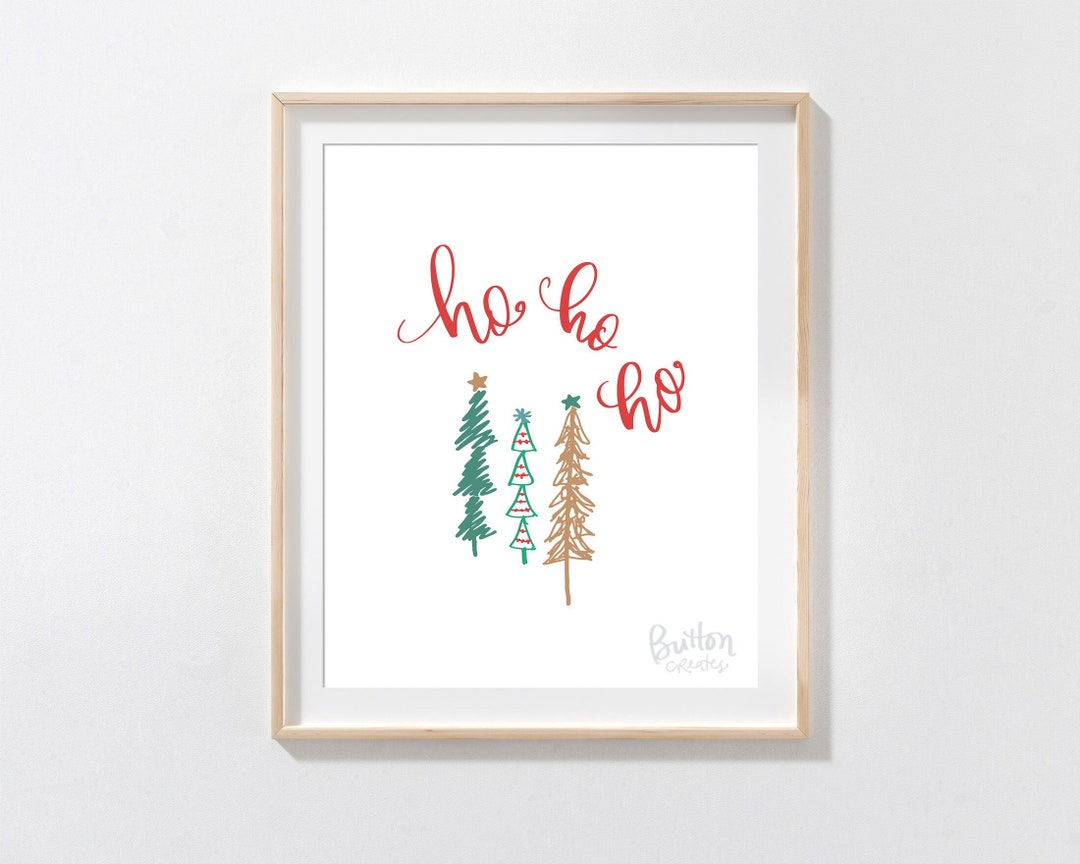 Hohoho Christmas Printable Wall Art, Christmas Print, Holiday Wall Art ...
