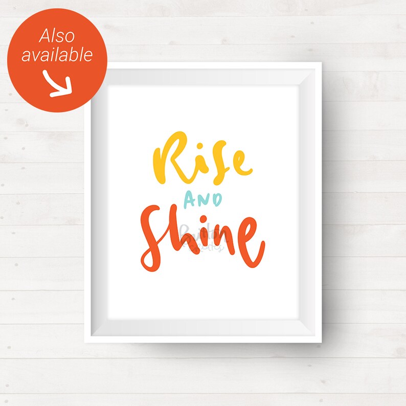 INSTANT DOWNLOAD Rise and Shine Printable Wall Art Positive - Etsy