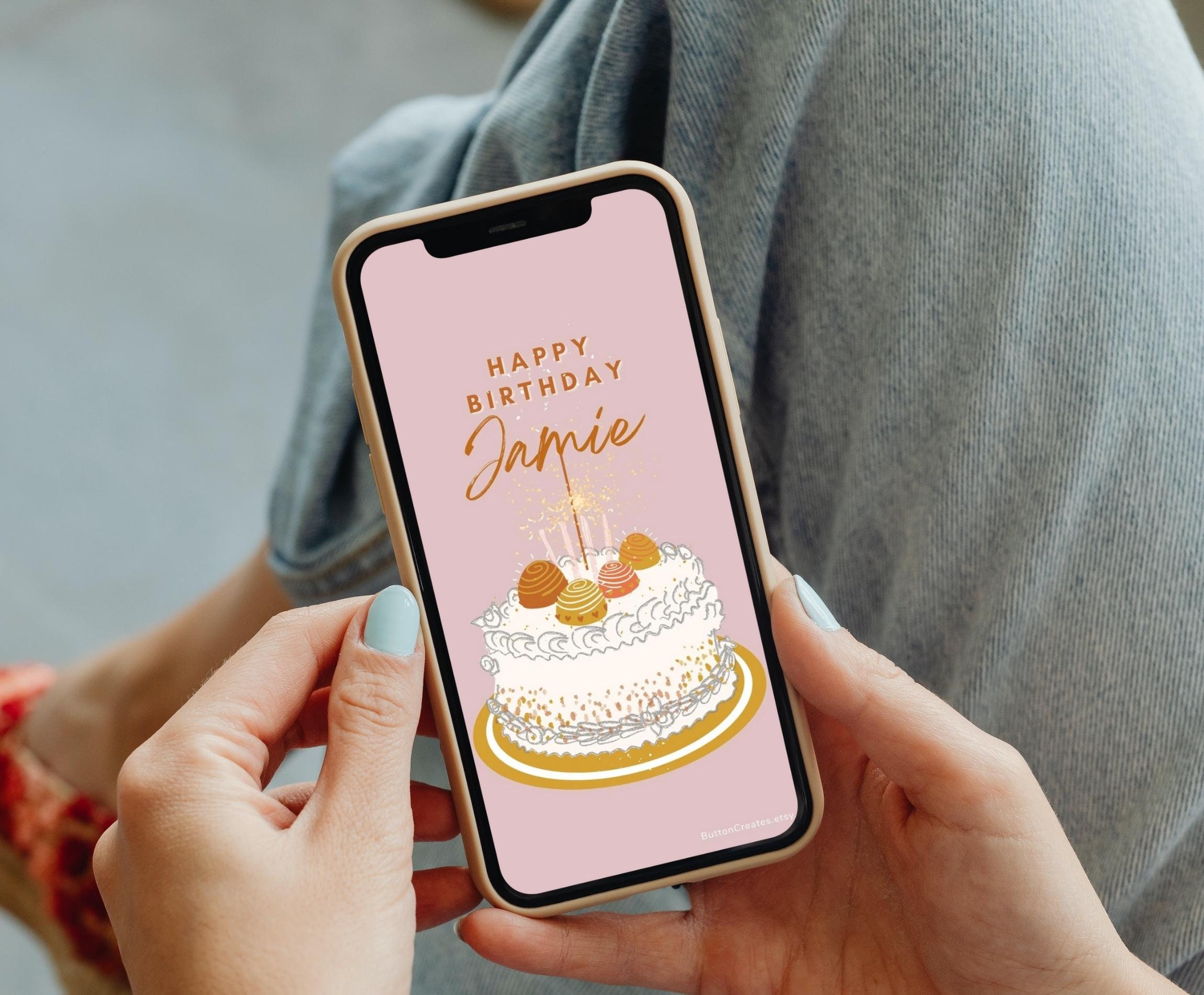 Personalized Animated Birthday Card for Mobile Phone Editable - Etsy