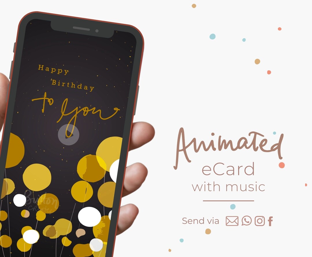 Animated Birthday Card for Mobile Phone, Happy Birthday Ecard Video ...