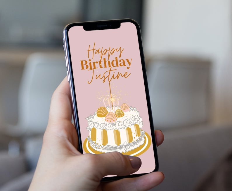 Personalized Animated Birthday Card for Mobile Phone, Editable Birthday ...