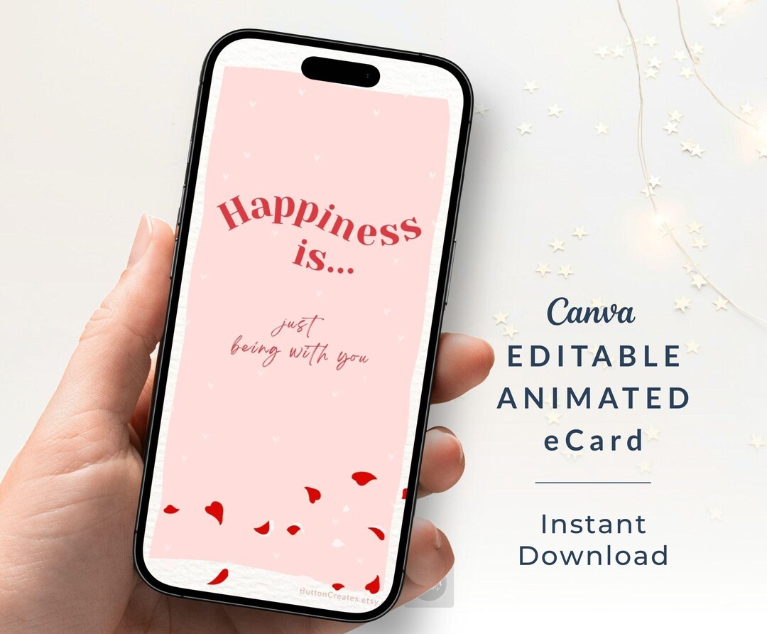 Animated Valentine's Day Ecard, Customizable Canva Template (digital ...