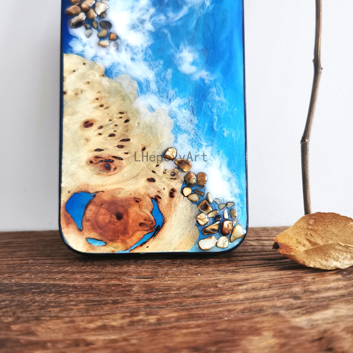 Wood Stone Blue Resin Ocean Wave Phone Case for Iphone13promax - Etsy