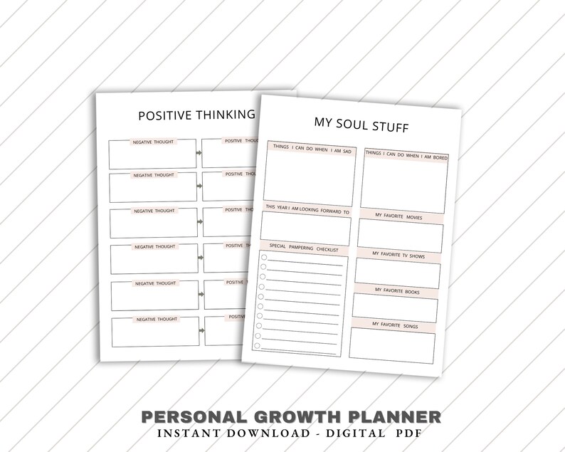 Personal Growth Planner Template, Personal Growth Workbook, Personal ...