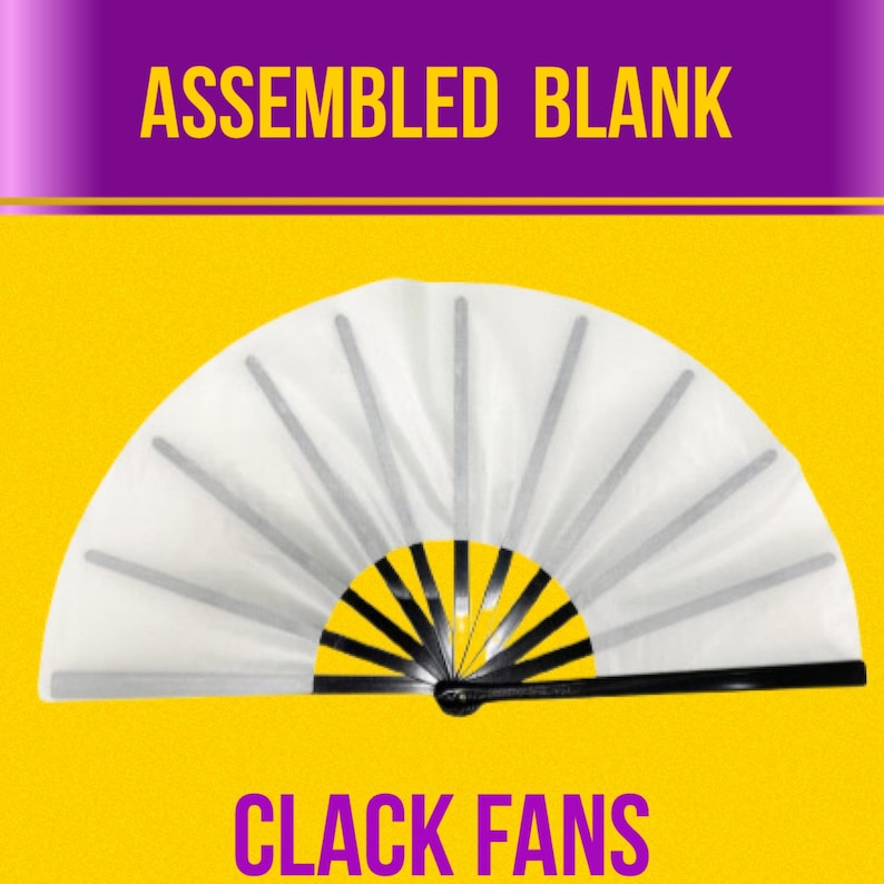 Assembled Large 13in Clack Fan, Sublimation Fan - Etsy