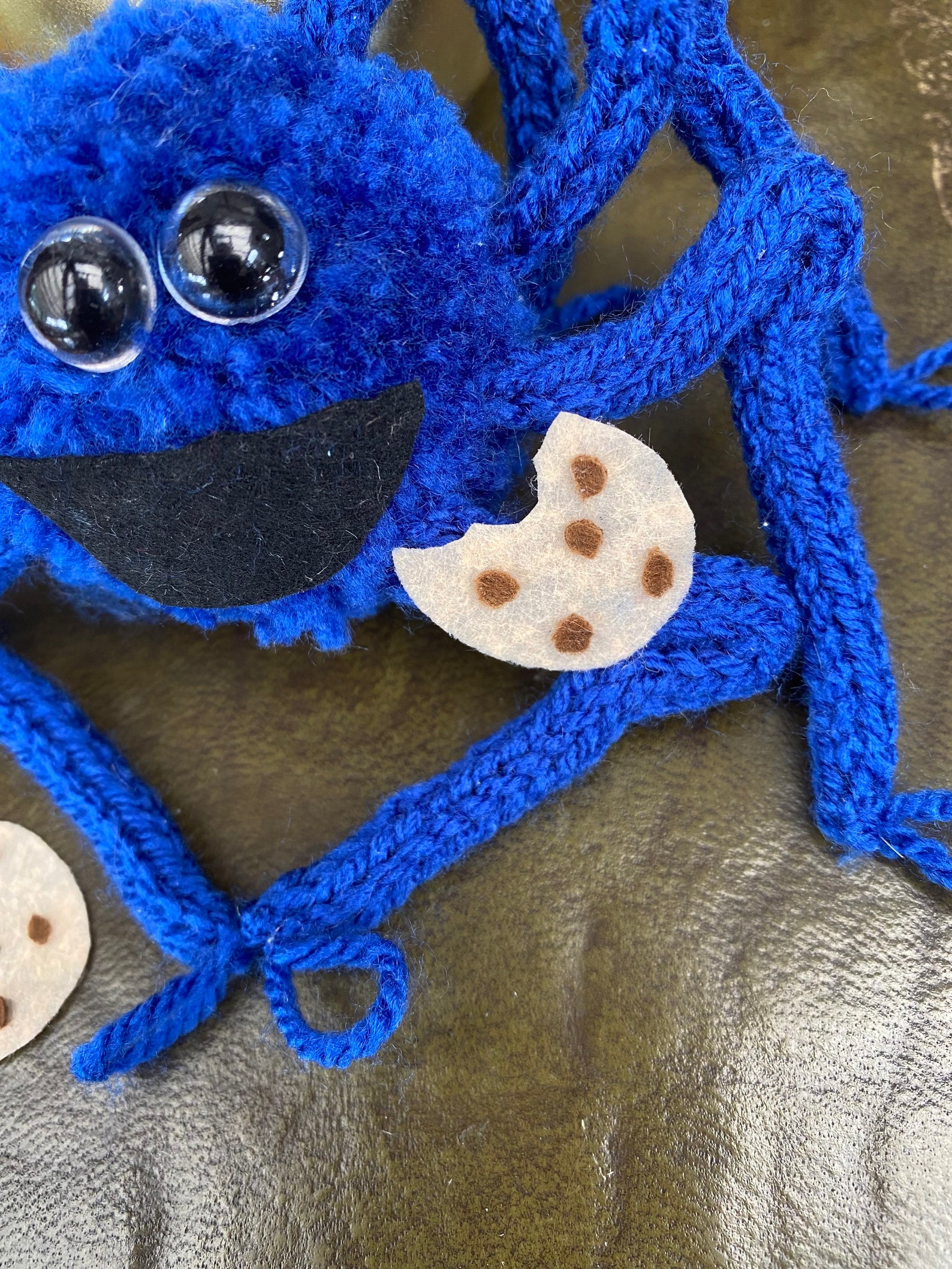 Elmo & Cookie Monster Spider Fan Art Knitted Sesame Street - Etsy