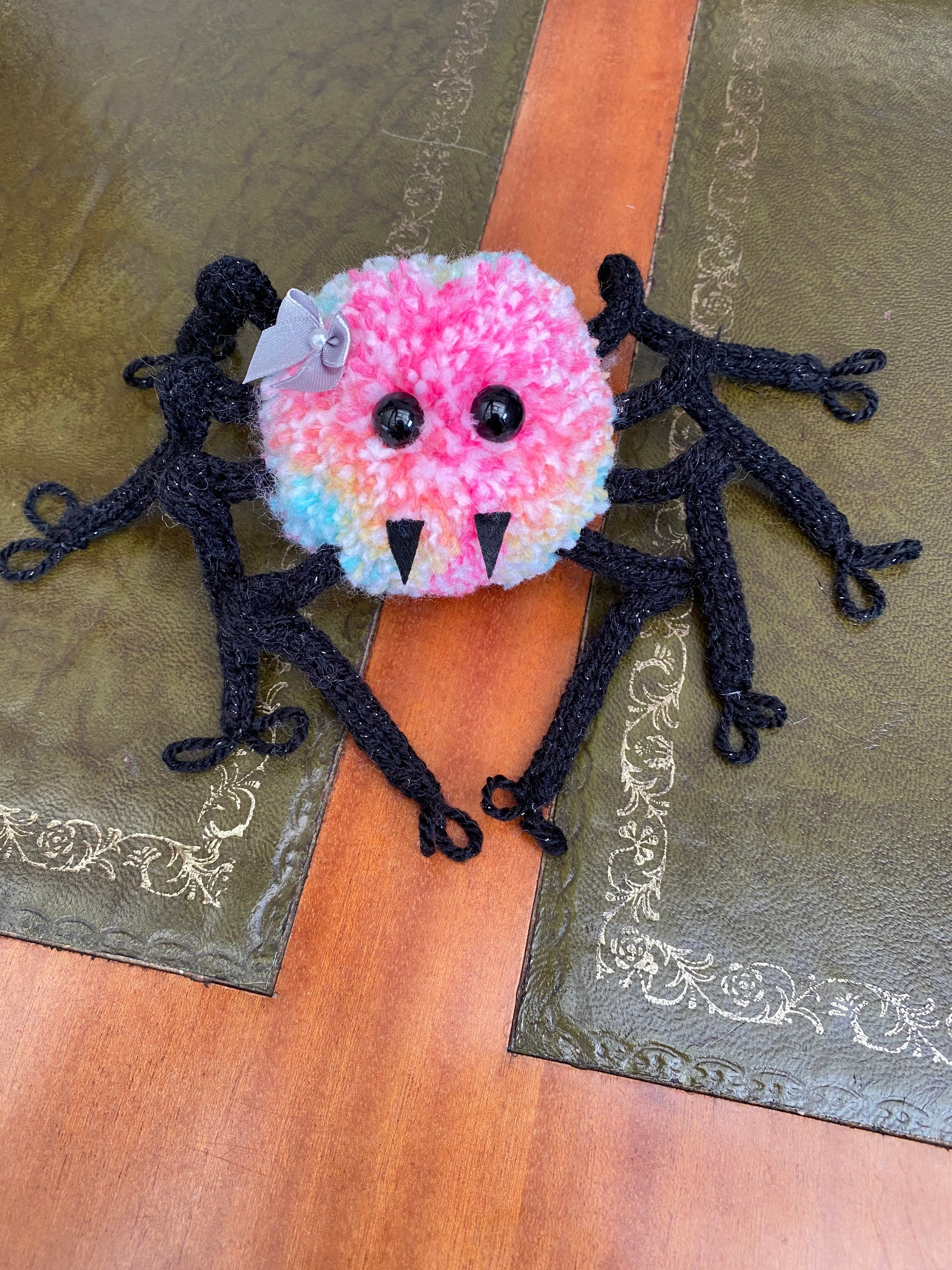 CUSTOM SPIDER build your own Cutey Crawley Pom Pom Knitted | Etsy