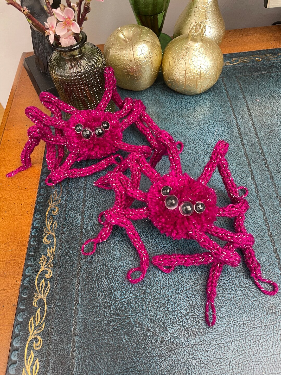 Jumping Spider Knitted Plush Cutey Crawly Sparkly Fuchsia Decoration - Etsy