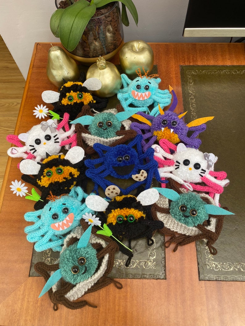 Elmo & Cookie Monster Spider Fan Art Knitted Sesame Street - Etsy