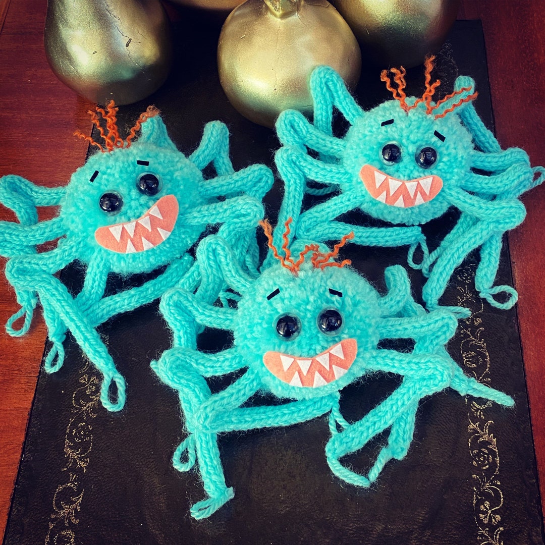 Mr Meeseeks Spider Rick and Morty Fan Art Plush Knitted Decoration - Etsy