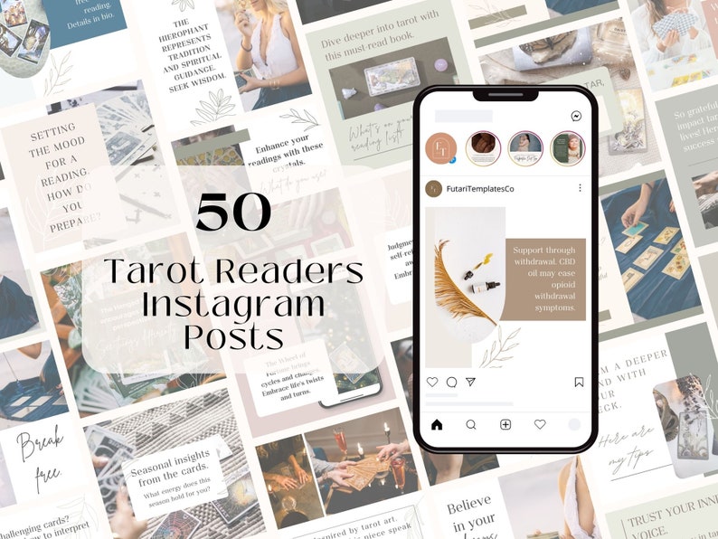 50 Tarot Reader Instagram Posts | Social Media Templates (canva ...