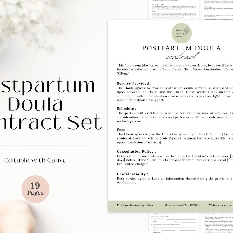 Postpartum Doula Contract - Etsy