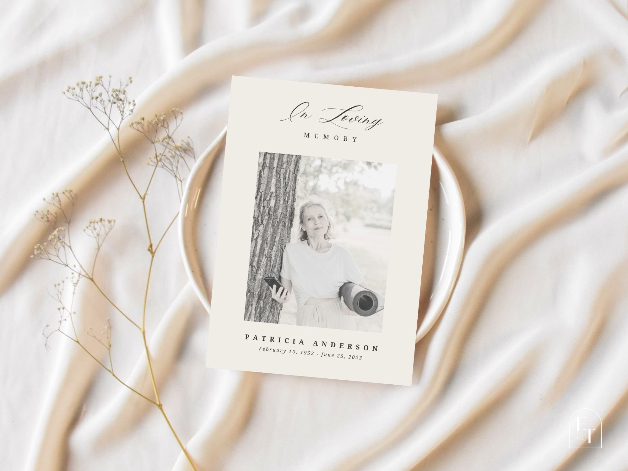 Funeral Program Template | in Loving Memory, Celebration of Life (canva ...