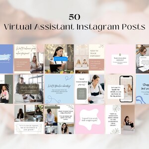 50 Virtual Assistant Instagram Posts | Canva Templates (digital ...