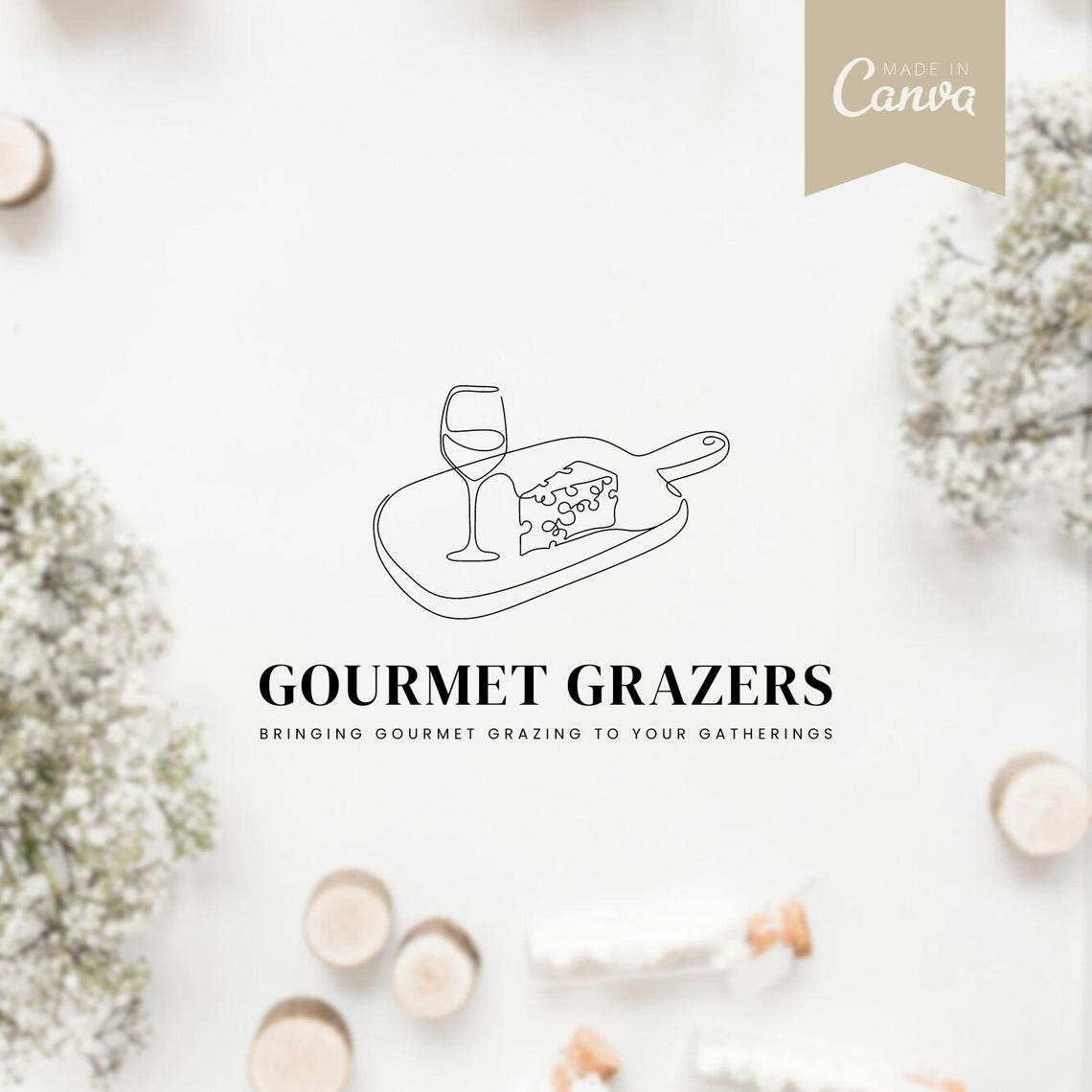 Charcuterie Business Logo Template | Customizable Canva Design - Etsy