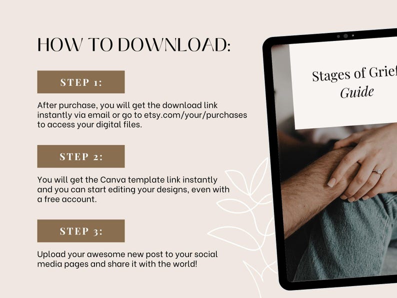 Stages of Grief Guide | Therapy Journal, Coping After Loss (editable ...
