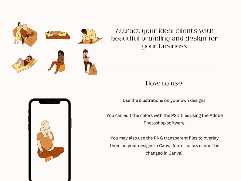 Labor Birth Positions Illustrations | Abstract Labor Birth Poses ...